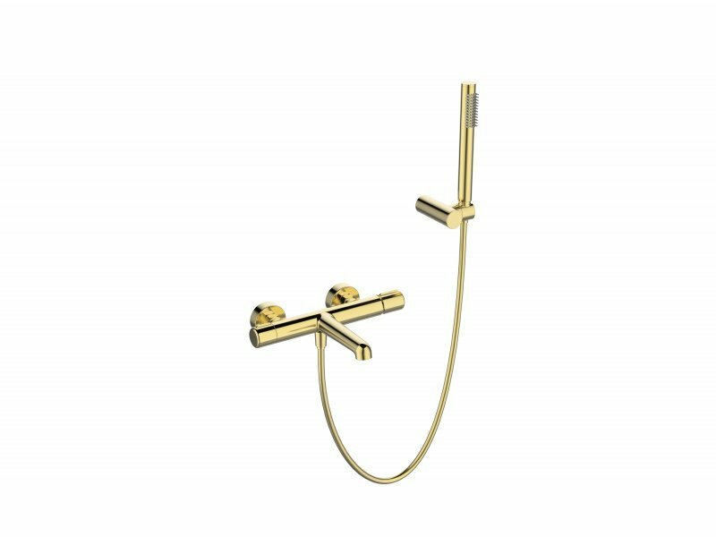 Смеситель для ванны с душем BelBagno Формат (Uno) UNO-VASM/DFS-ORO золото, латунь, современный
