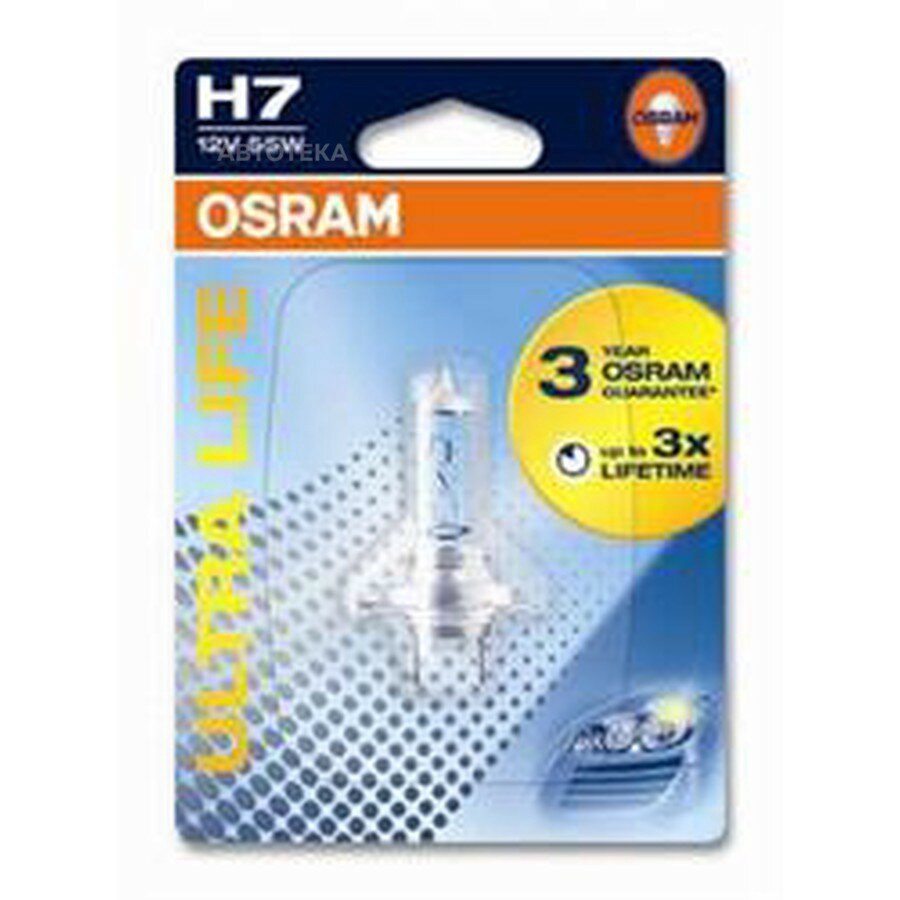 Лампа H7 12V 55W PX26d ULTRA LIFE (блистер 1шт.) OSRAM 64210ULT01B