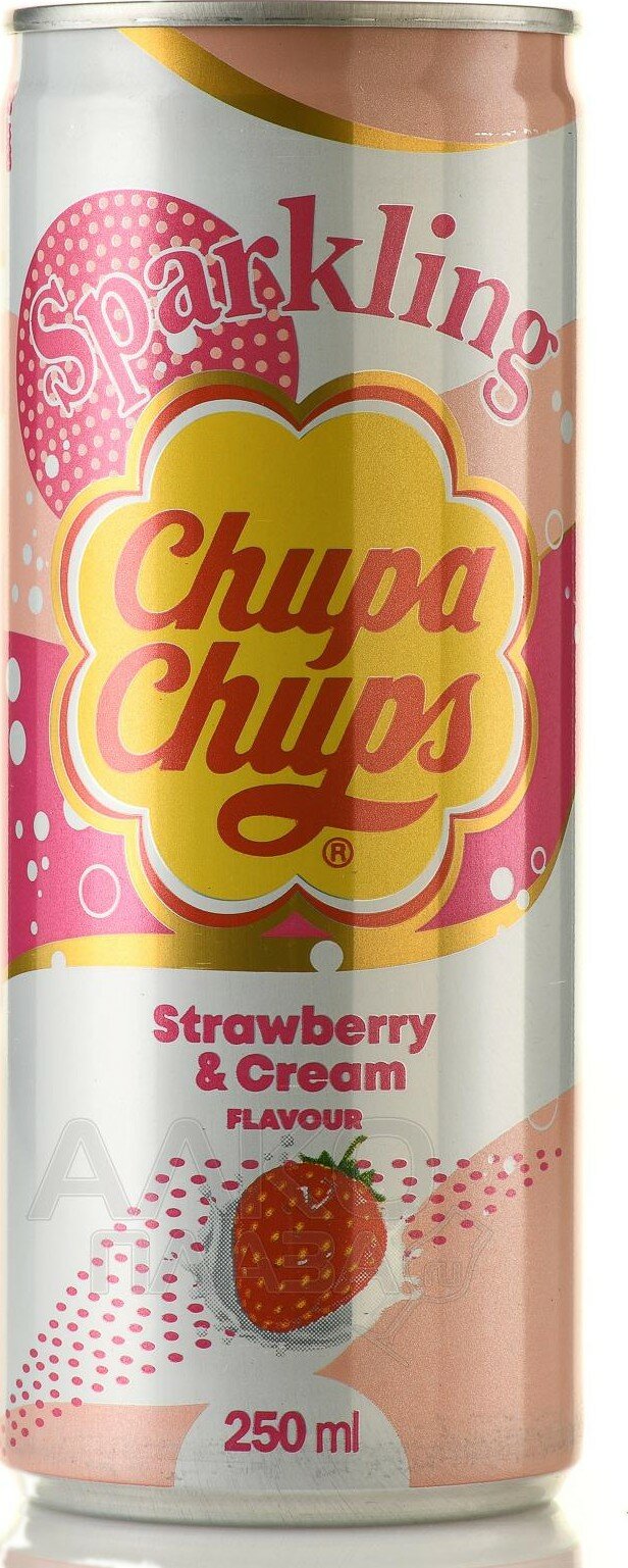 Chupa Chups 0,25л.*24шт. Клубничный крем Чупа Чупс Напиток газированный - Южная Корея