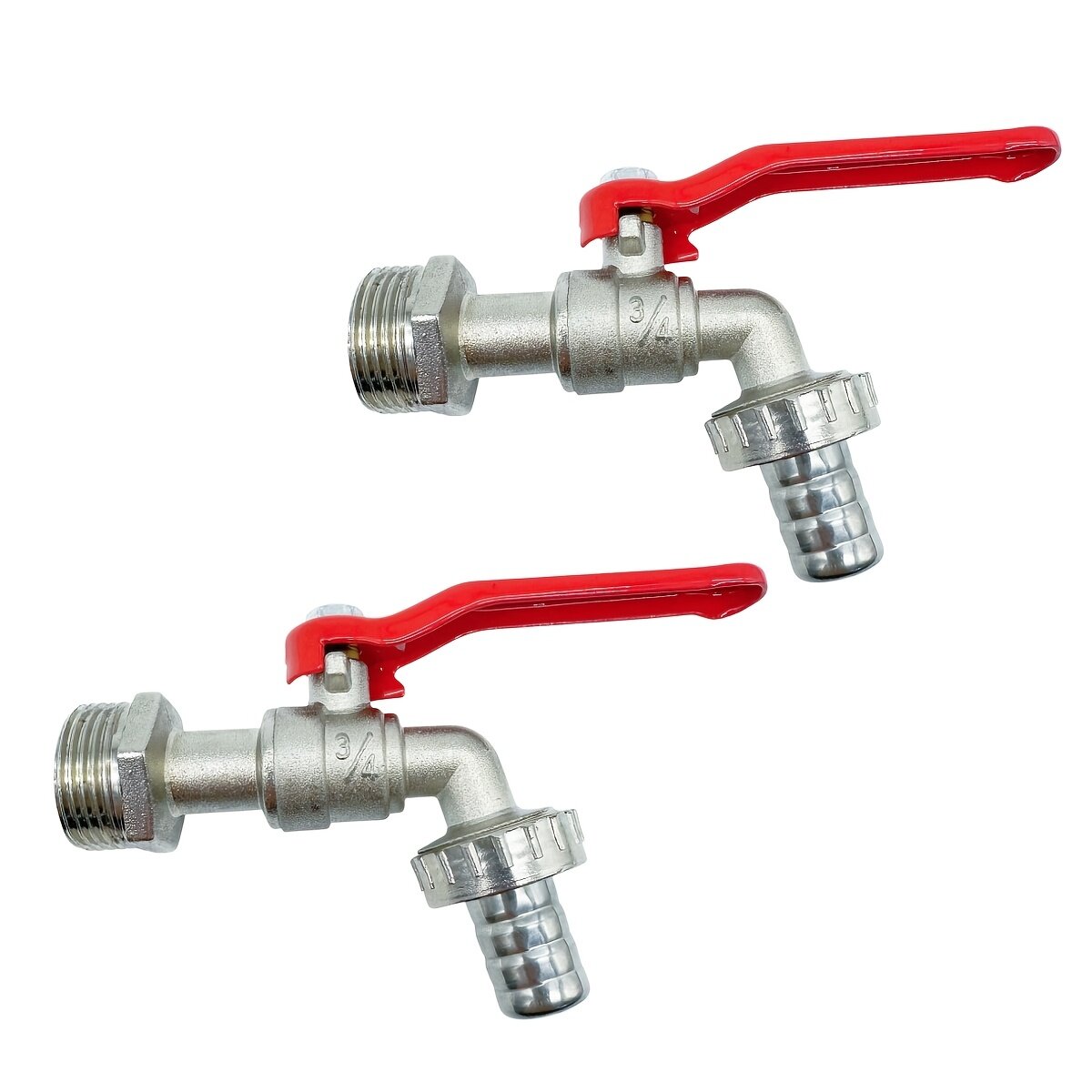 Кран садовый наружный G3/4" (25 мм) с толстыми ребрами, антифриз, высокий расход, из тяжелого цинкового сплава, шаровой затвор, 2 шт.