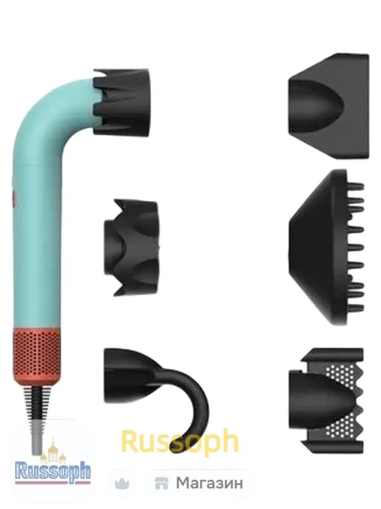 Фен для волос Beheart Hair Dryer X11 PRO EU (Насадок 6шт) Green (Global Версия) 1600 Вт, скоростей 3, кол-во насадок 6, зеленый