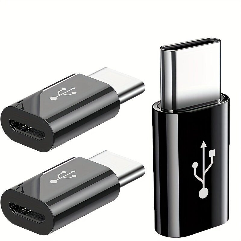 Переходник Micro USB на USB-C, Micro-USB Female to USB-C Male, OTG адаптер, 3 шт.