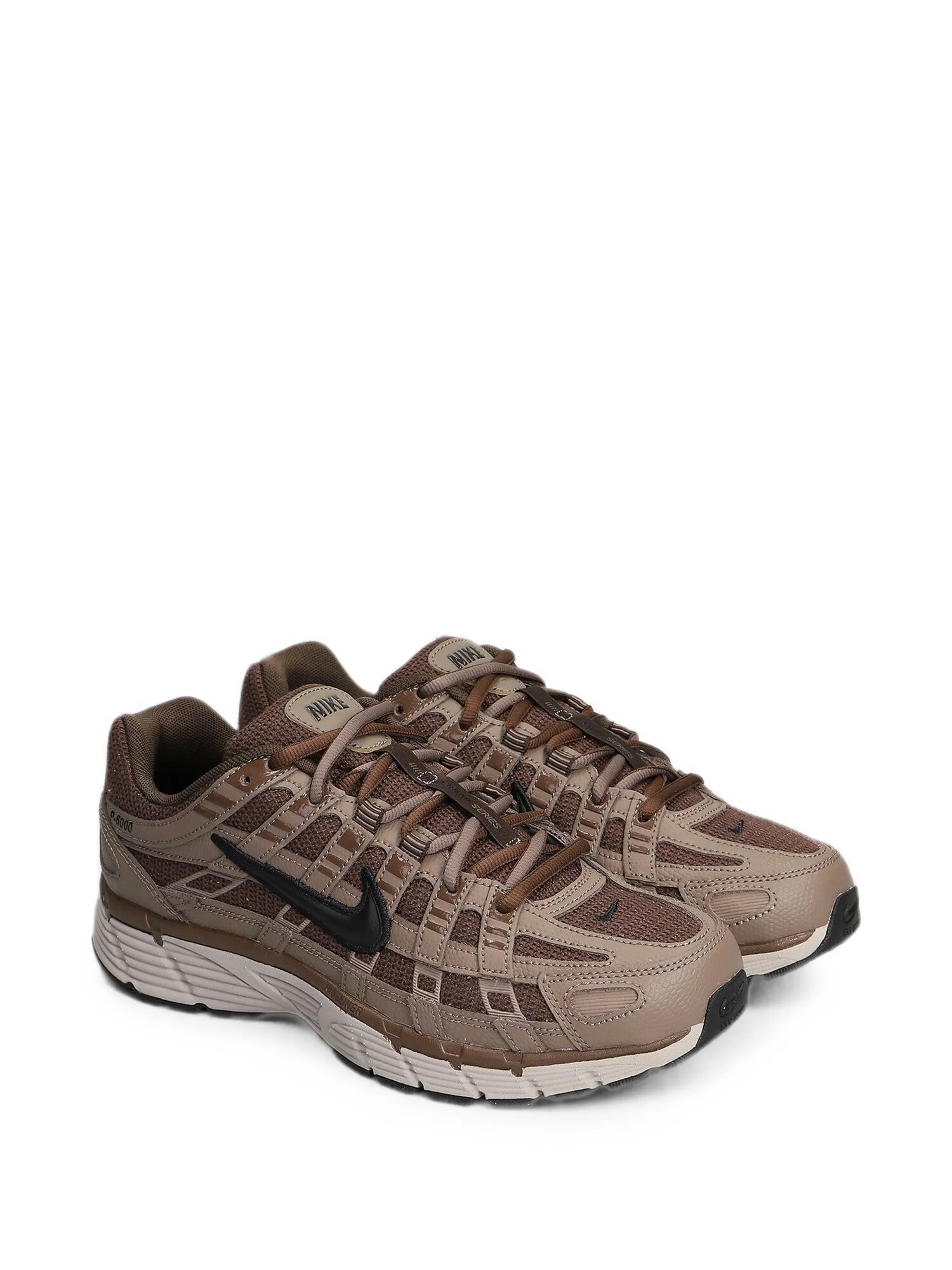 Кроссовки NIKE P-6000 panelled sneakers, размер 45.5 EU, коричневый/серый/оранжевый — фото 1