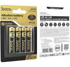 Батарейки АА Hoco JA1B Alkaline battery LR6, 1.5V, 4 шт, Черный