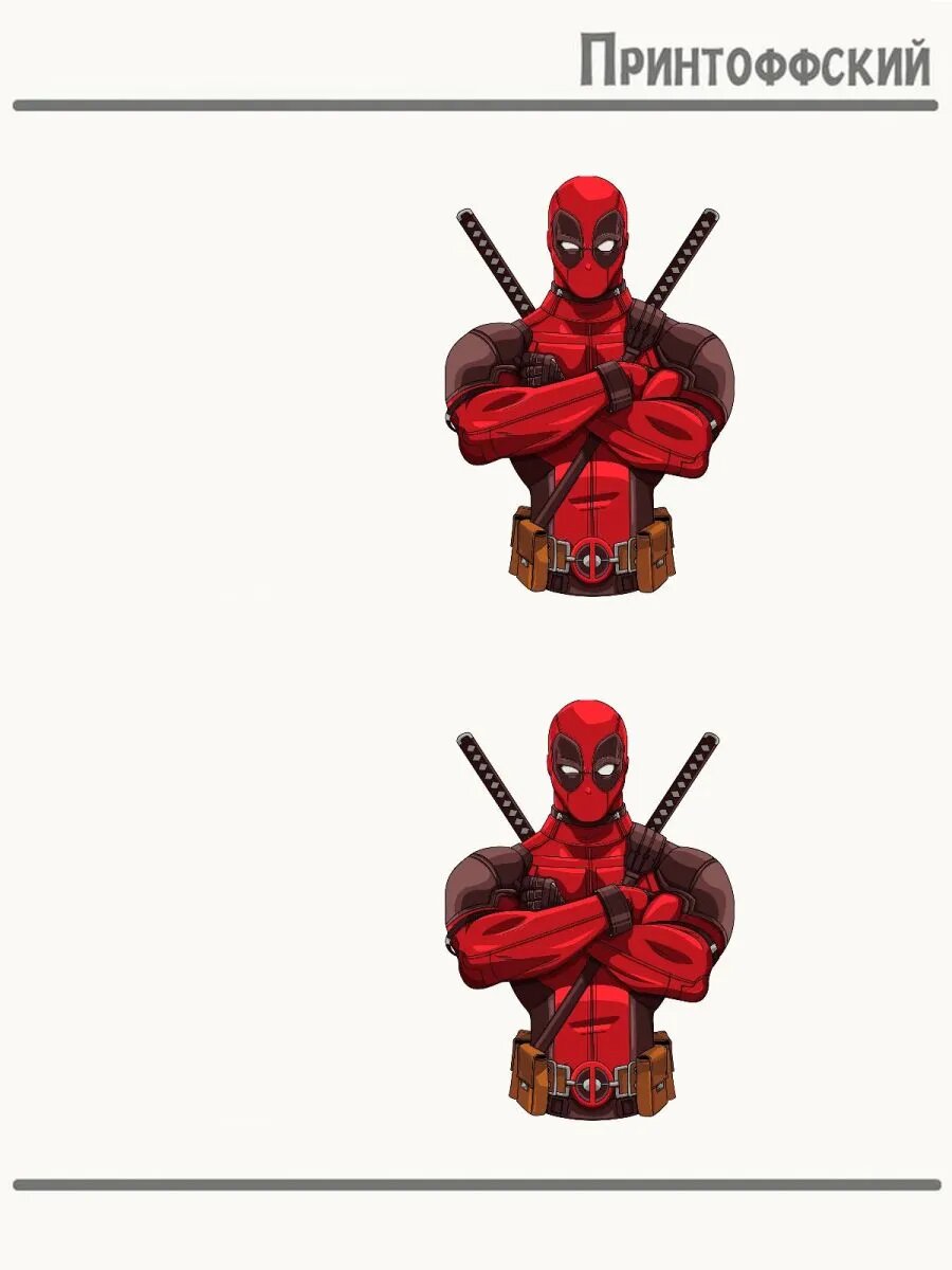 2-е (Две) Термонаклейки дедпул deadpool