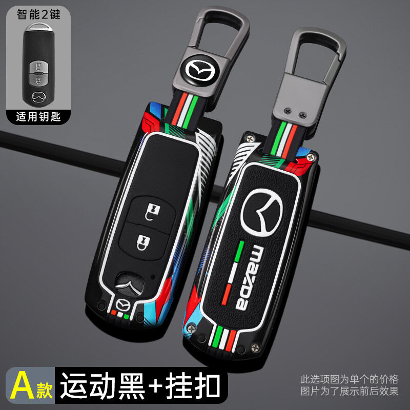 Ключевой брелок с зажимом на 2 кнопки, черный цвет, для автомобилей Mazda CX-4/CX-5/Mazda 6/Atenza/CX-30/CX-3/Renix/CX-8
