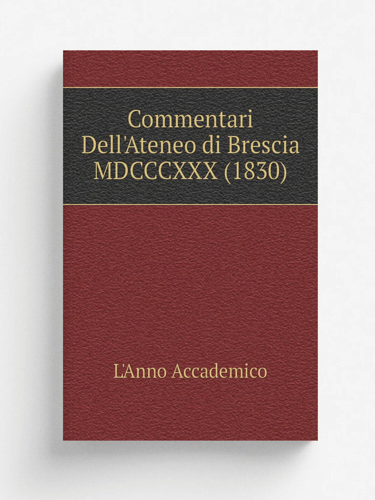 Commentari Dell'Ateneo di Brescia Mdcccxxx (1830) | L'Anno Accademico | 1831 | Репринт