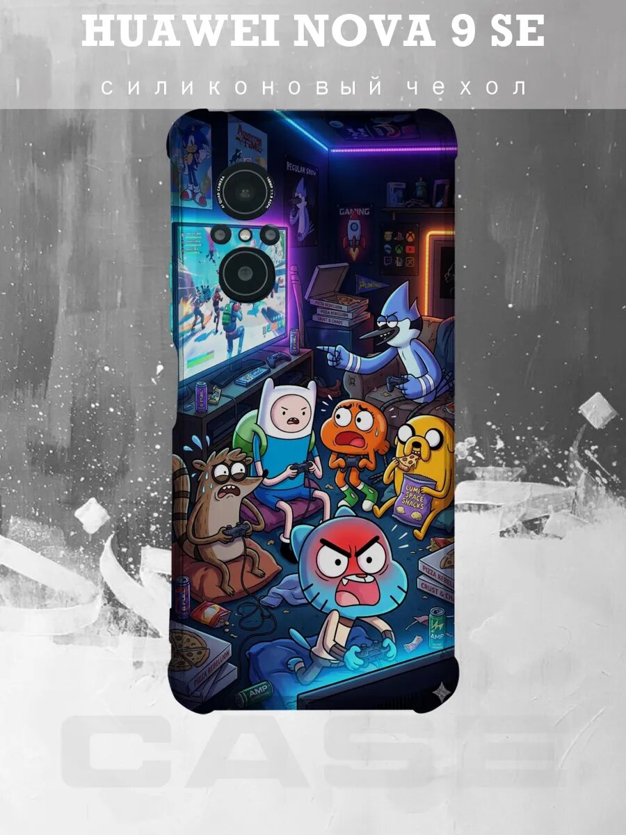 Чехол на Huawei Nova 9 SE с принтом мультяшные герои в игров