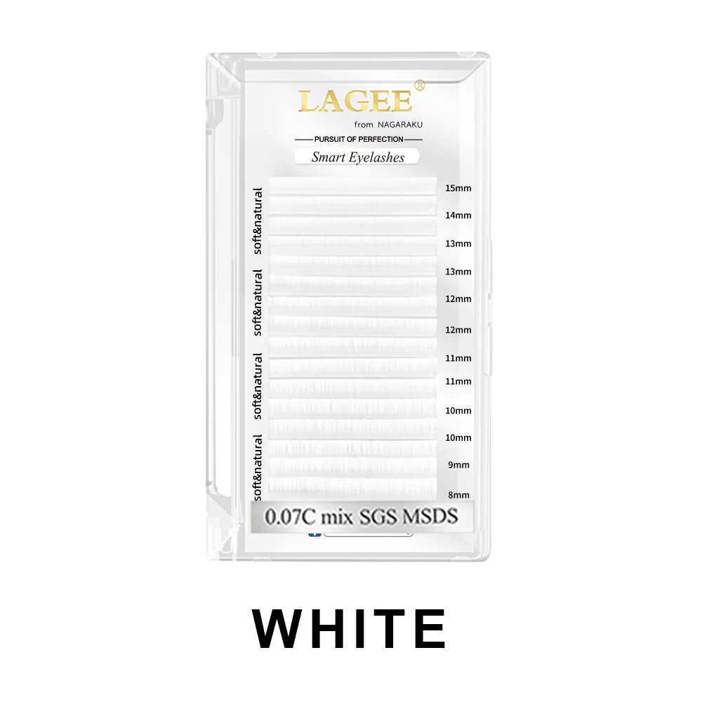 Накладные ресницы LAGEE Color Ombre C, white