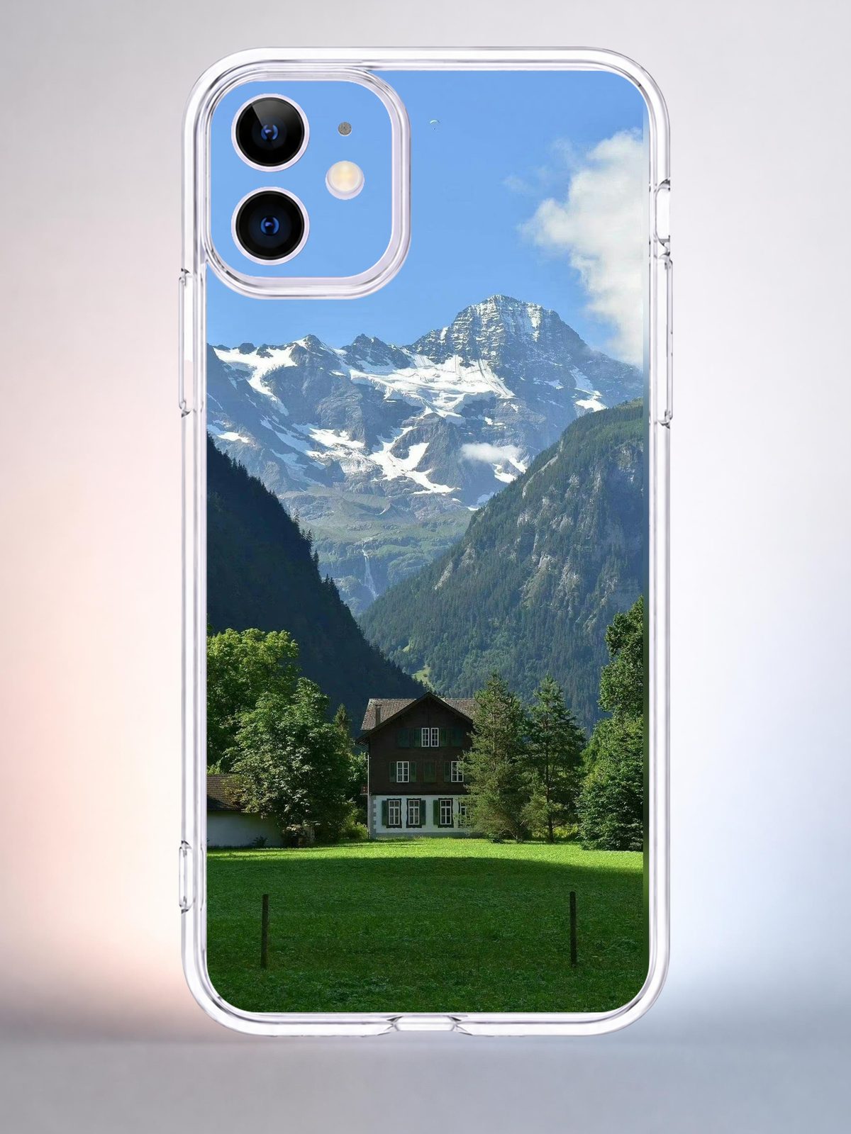 Чехол iPhone 11 Альпийский пейзаж Y2K Indie Sleaze