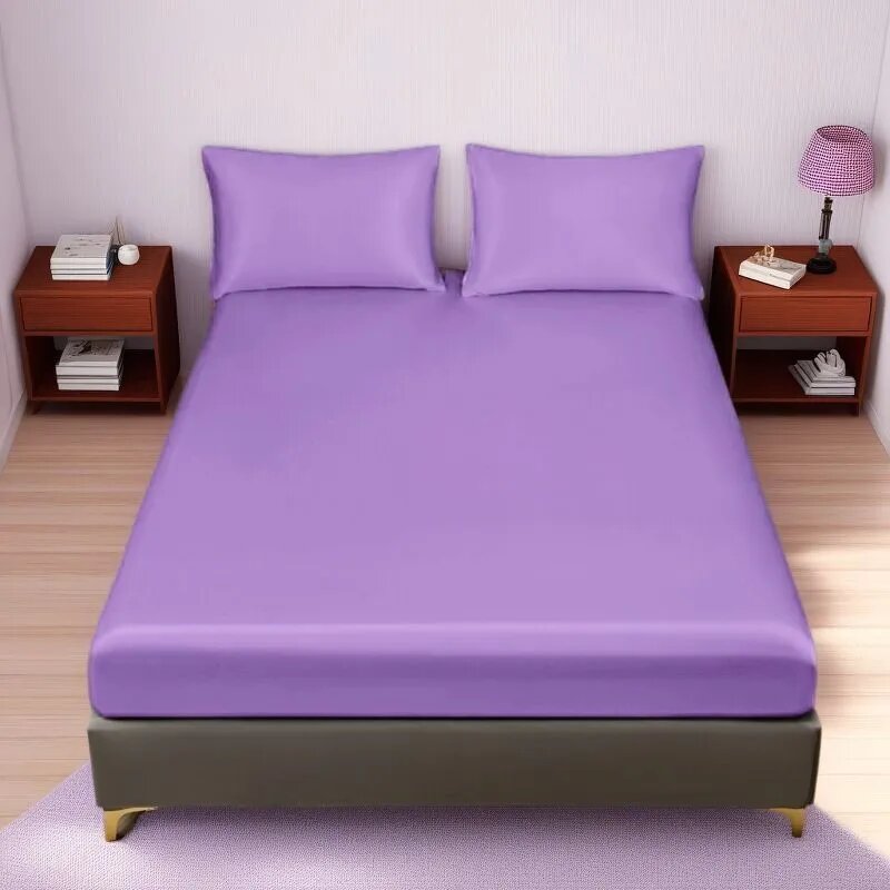 Простыня 150x200 см, полиэстер, лиловый, на резинке