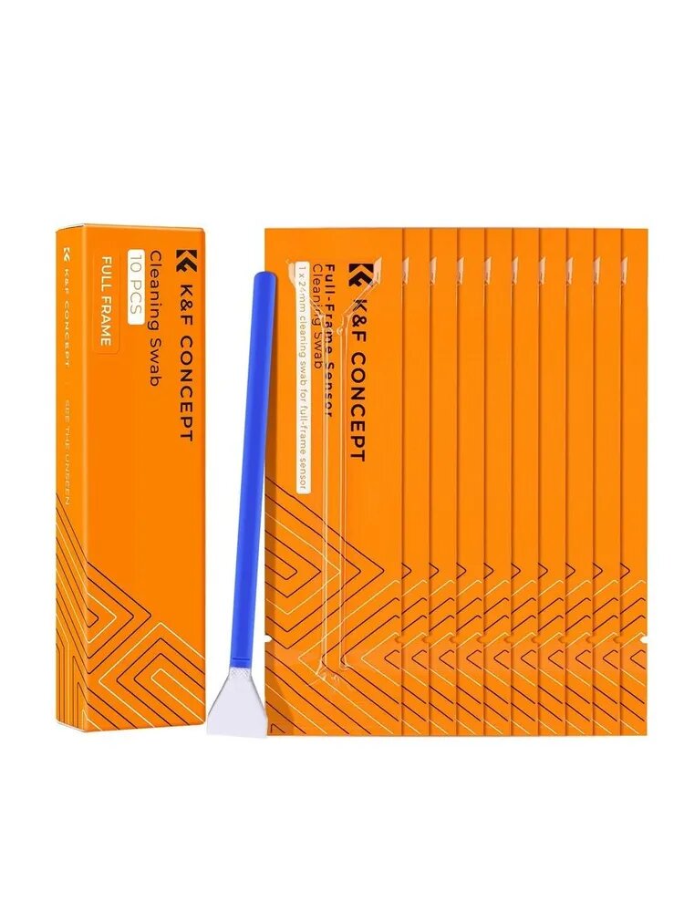 Набор швабр для полнокадровой матрицы K&F Concept Cleaning Stick Set 24mm/Чистящие палочки для Full Frame сенсора (10 шт; 24 мм) SKU.1698