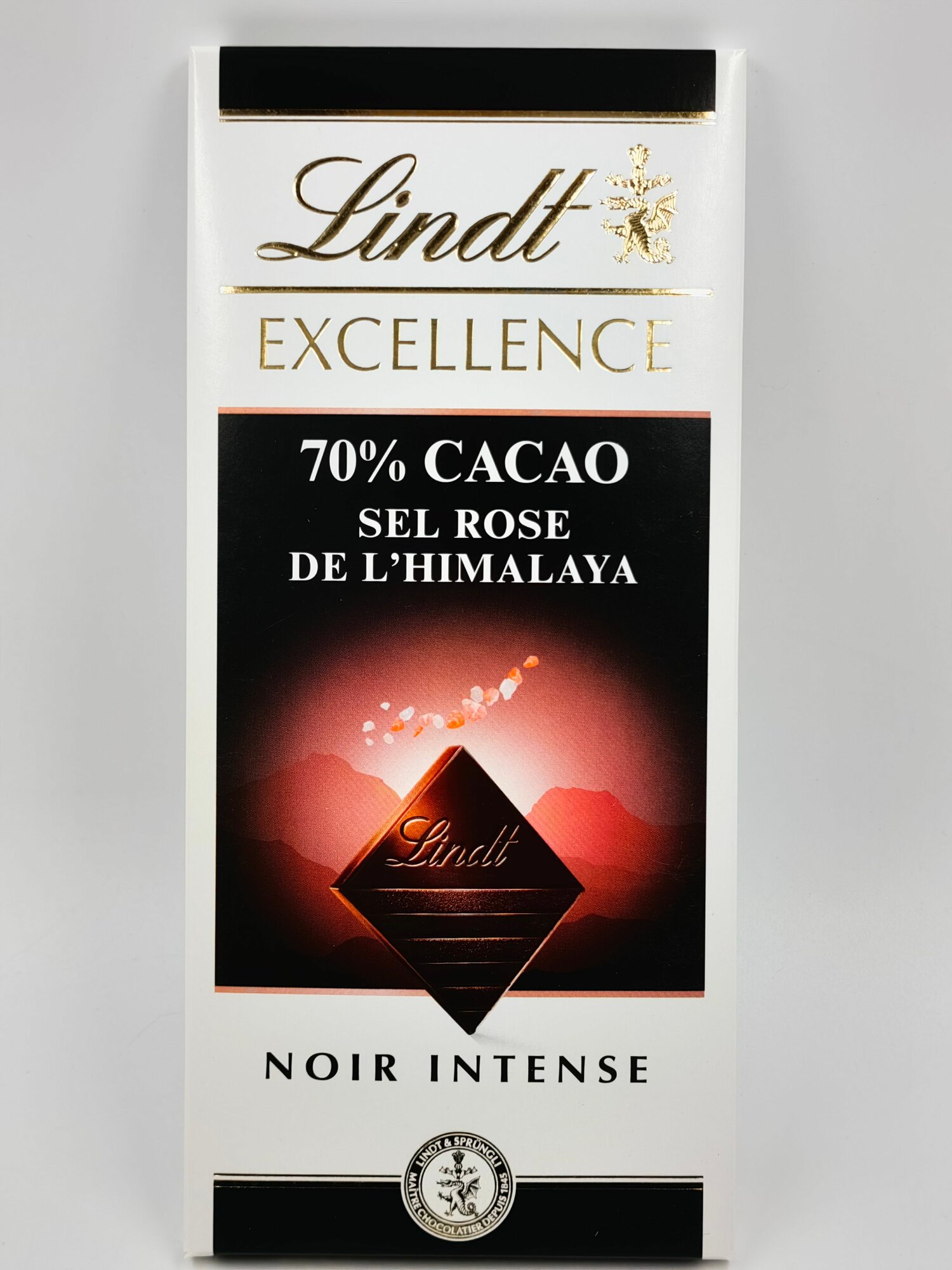 Lindt Excellence темный шоколад 70% гималайской розовой солью, 100 г (Франция)