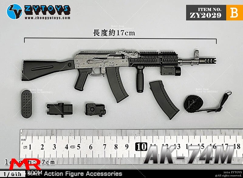 ZYTOYS ZY2029 масштаб 1/6, модель AK74M, 16 см, штурмовая винтовка, солдатский пистолет, модель игрушки, подходит для 12 дюймов, мужская и женская экшн-фигурка, тело куклы