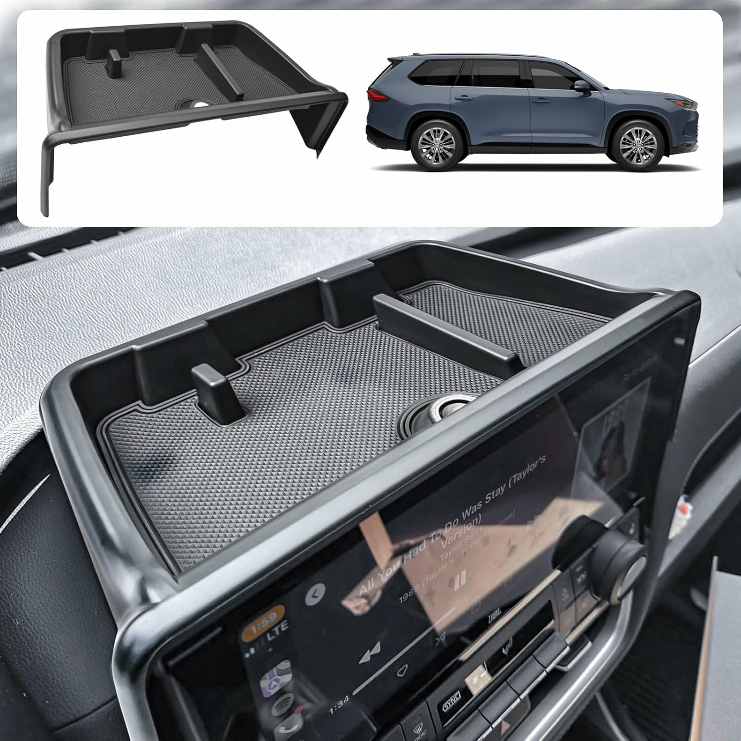 Органайзер приборной панели Toyota Grand Highlander 2024–2025 — на центральную консоль, держатель для смартфона