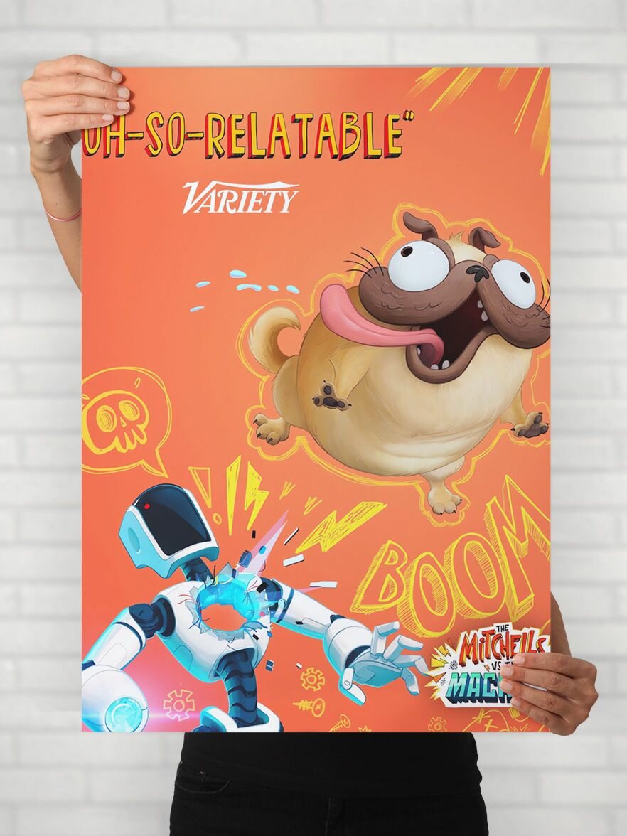 Плакат на стену для интерьера Митчелы против машин (Mitchells vs Machines - Мончи) - Постер по мультфильму кино формата А1 (60x84 см)