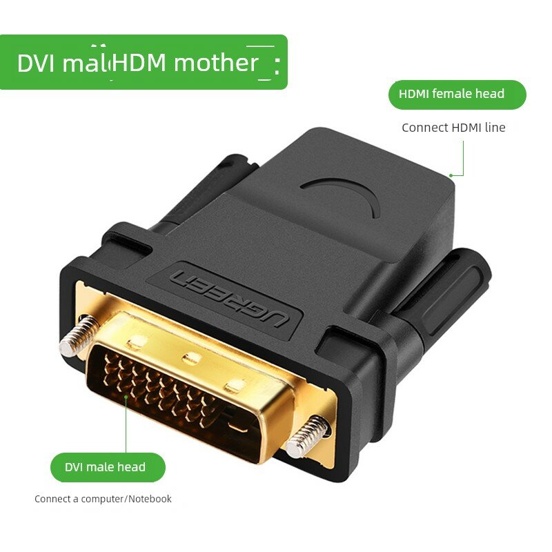 Кабель-адаптер DVI в HDMI мужской разъем к женскому прямой ввод 15 см для подключения монитора и ноутбука передача
