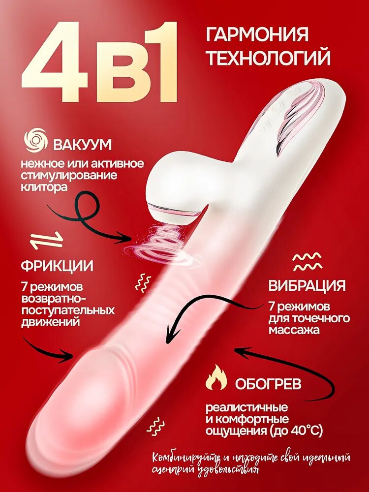 Вибратор женский с вакуумно-волновой клиторальной стимуляцией