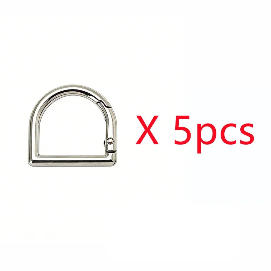 Металлические D-образные кольца для сумок 5-30 шт. inner width 16mm, Silvery X 5pcs