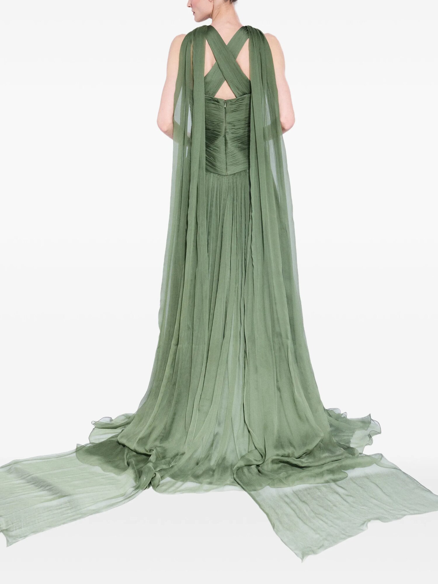 Платье M.Marquise Krista plissé halterneck gown