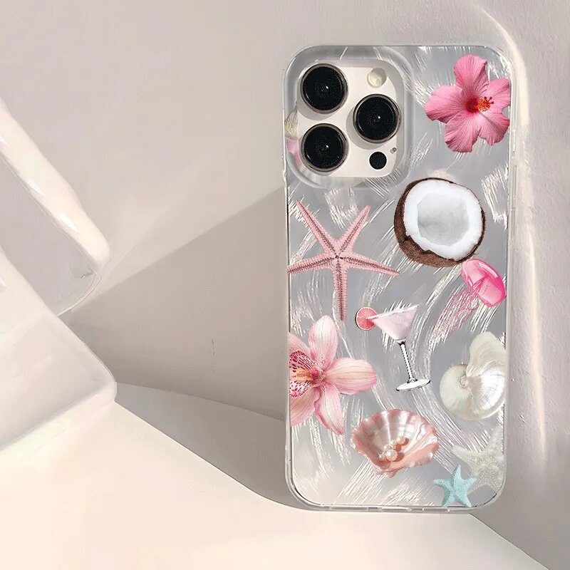 Прозрачный противоударный чехол для iPhone 17, 16, 15 Pro Max, 14, 13, 12, 11 с принтом «Океан, киты и черепахи», с блестками, защита от царапин