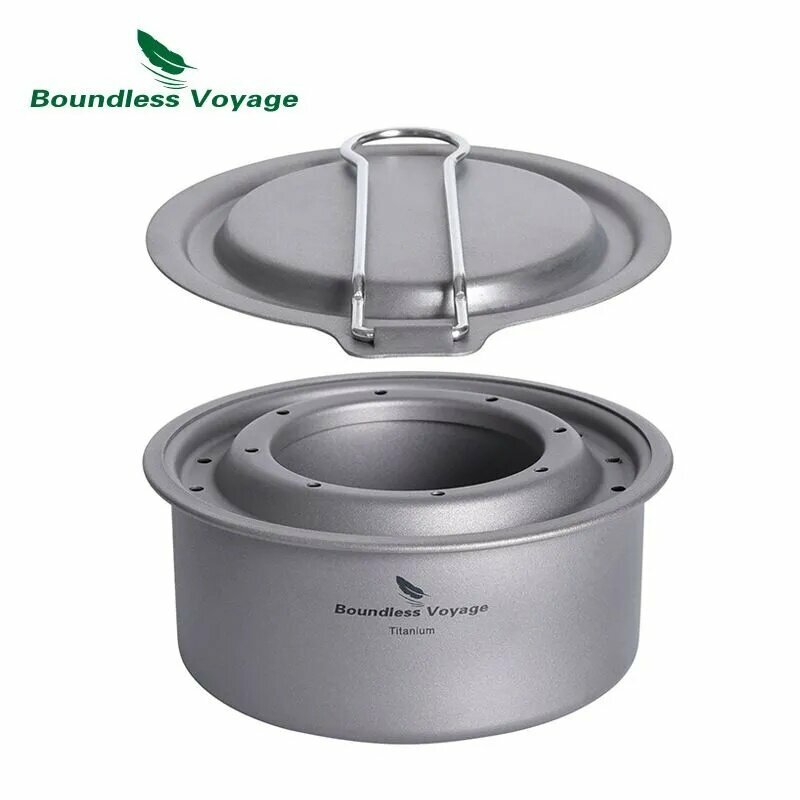 Титановая Спиртовая Горелка Boundless Voyage Ti2011C - Компактная Лёгкая Горелка Из Титана TA1 (99,8 %), С Крышкой Для Регулировки Пламени, Для Кемпинга, Туризма И Альпинизма