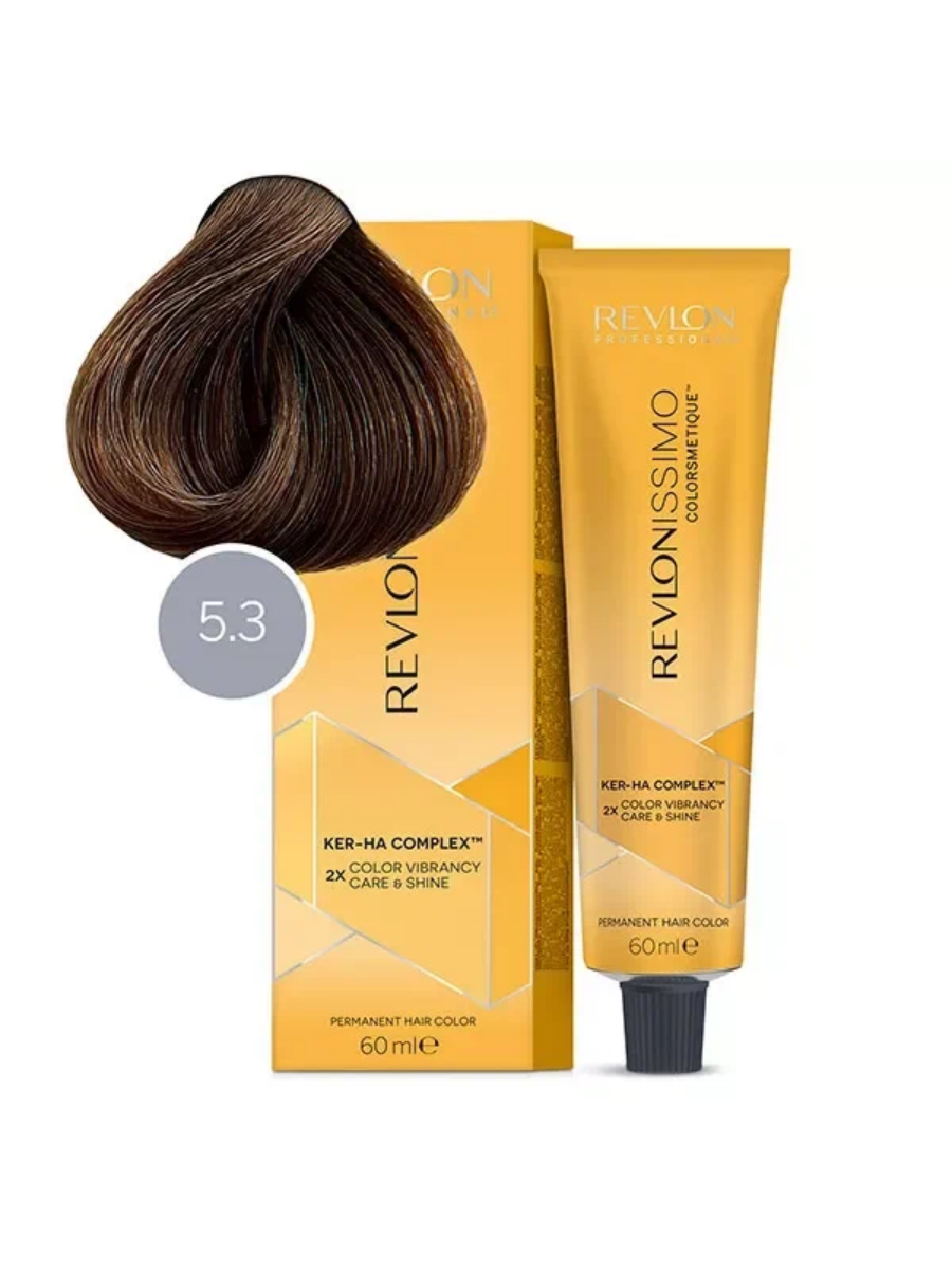 Краска для волос Revlon Professional Revlonissimo Colorsmetique Care & Shine с гиалуроновой кислотой перманентная, 5.3