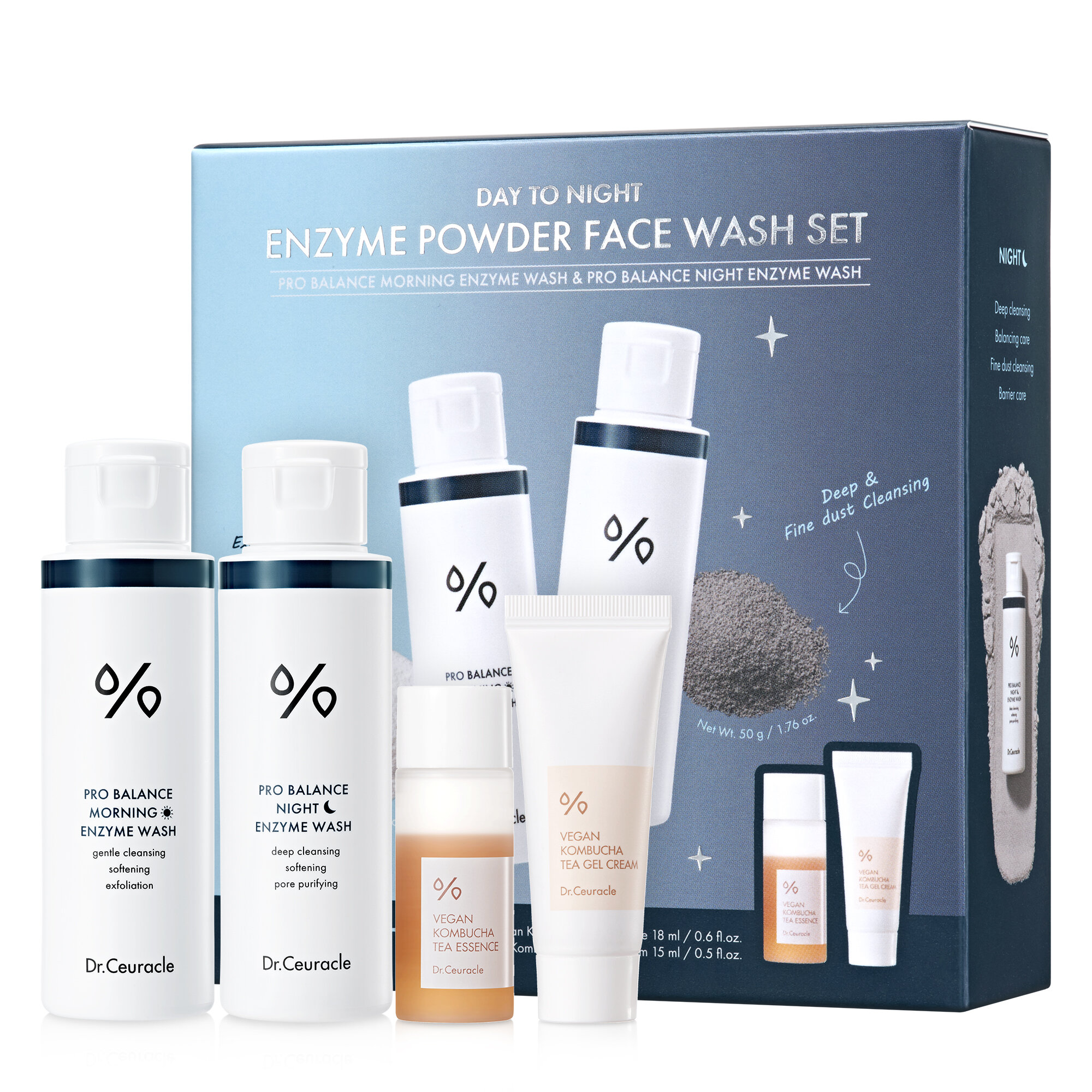 Dr.Ceuracle Энзимная пудра для лица Pro Balance Day & Night Enzyme Wash, набор 2 шт