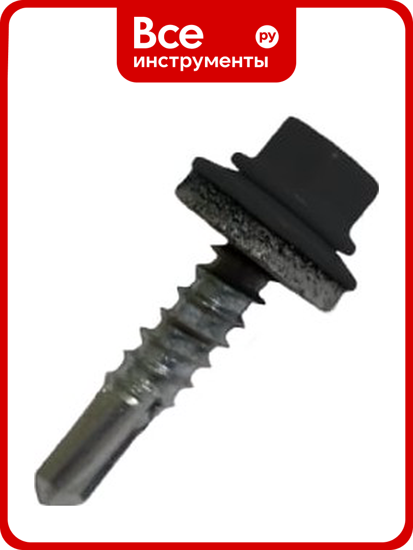 Кровельный саморез Daxmer 5,5х25 RAL 9005, сверло №3, 250 шт. 00000316566 оцинкованное покрытие шестигранный шлиц