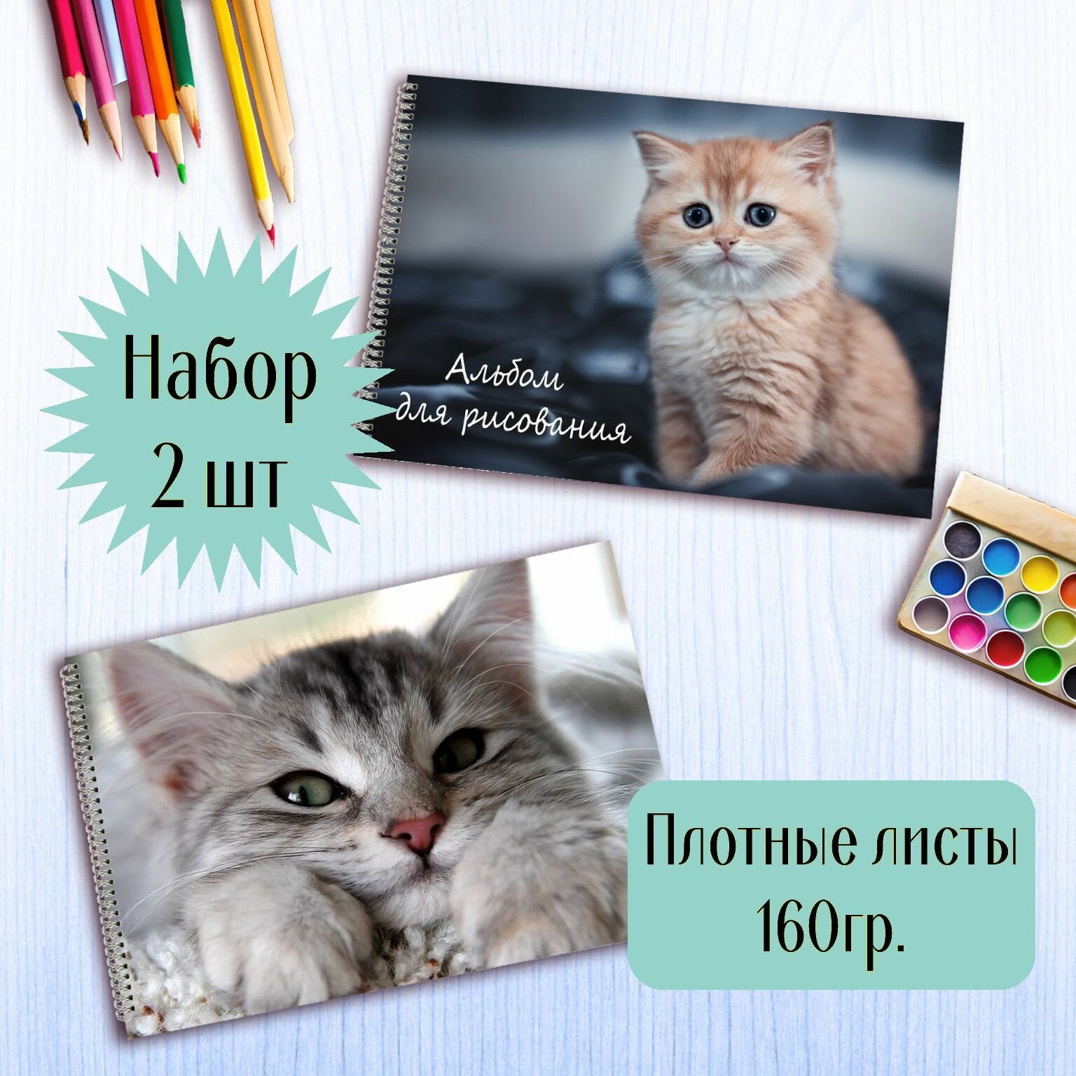 Альбомы для рисования Котики