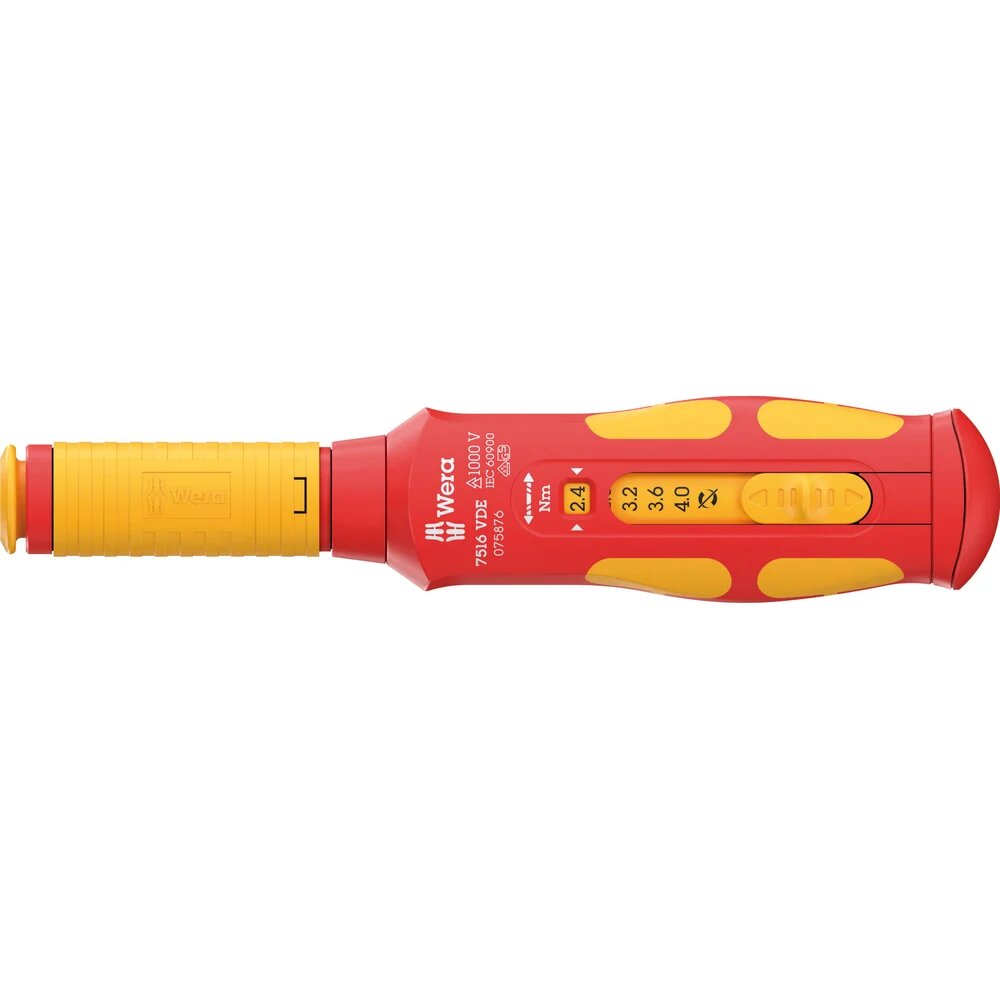 WERA 7516 Safe-Torque VDE Kraftform Отвёртка динамометрическая, 2.4 / 2.8 / 3.2 / 3.6 / 4.0 Нм WE-075876