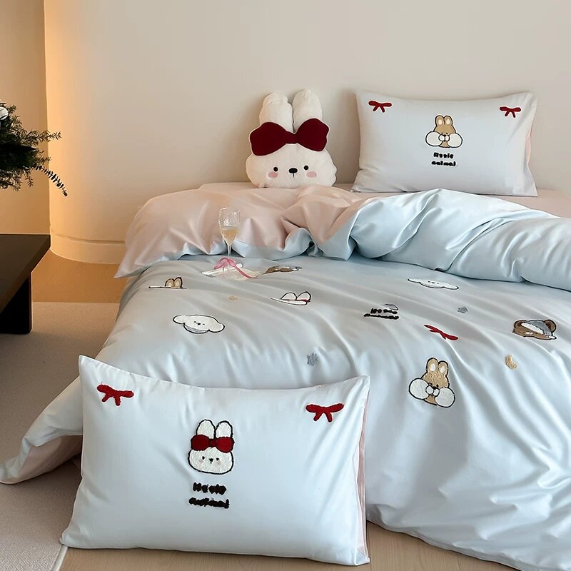 Комплект постельного белья ESIX Yile Home Textiles из 100% хлопка: набор из четырех предметов, чисто хлопковое