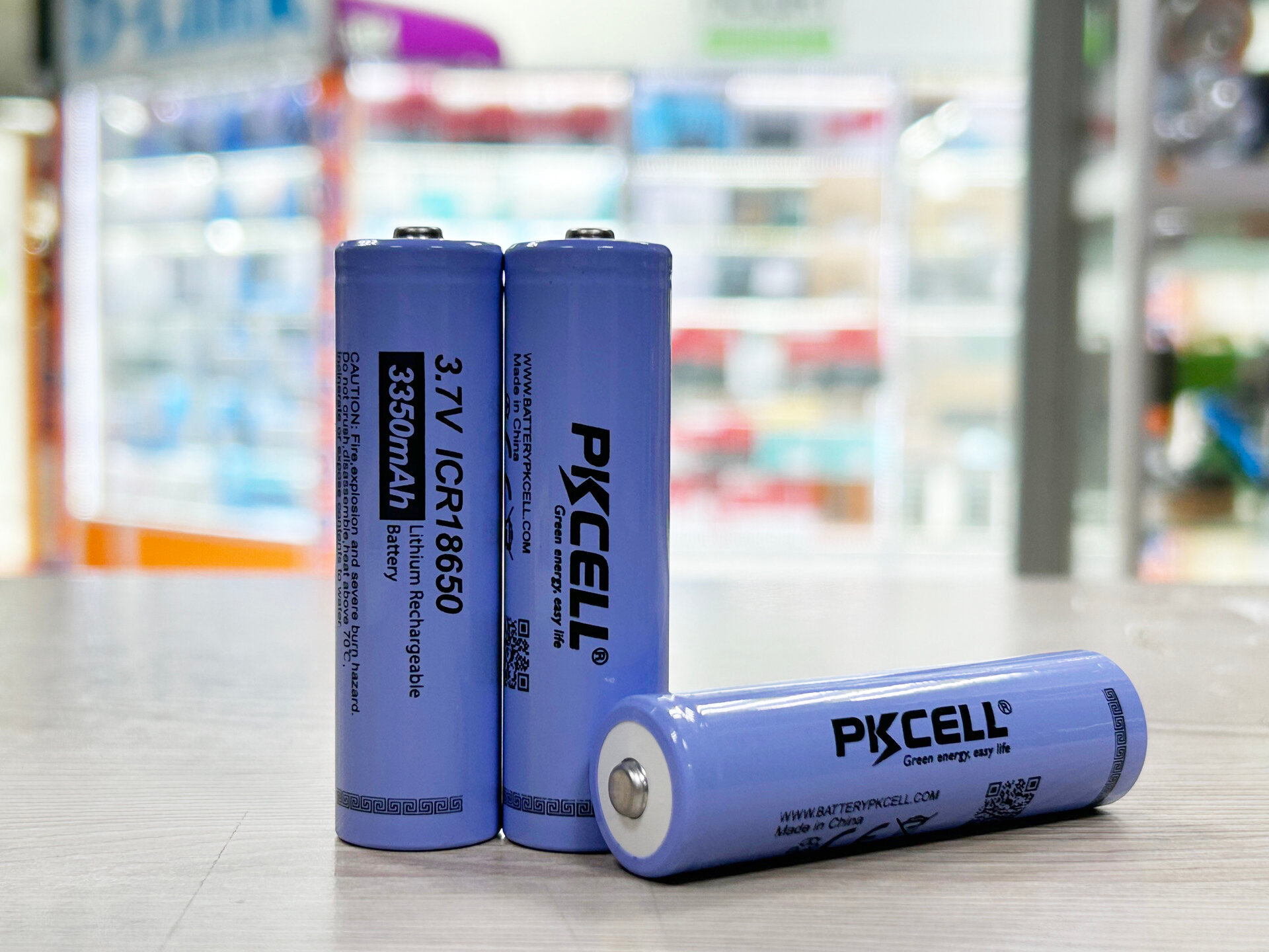 Аккумулятор 18650 PKCELL 3350 mAh Li-Ion 3.7В (1шт.) высокий плюс