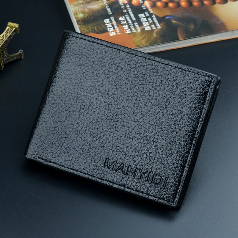 Черное,，Мужской модный кошелек, размер：12*9.8*1.5cm, множество карманов, долговечный