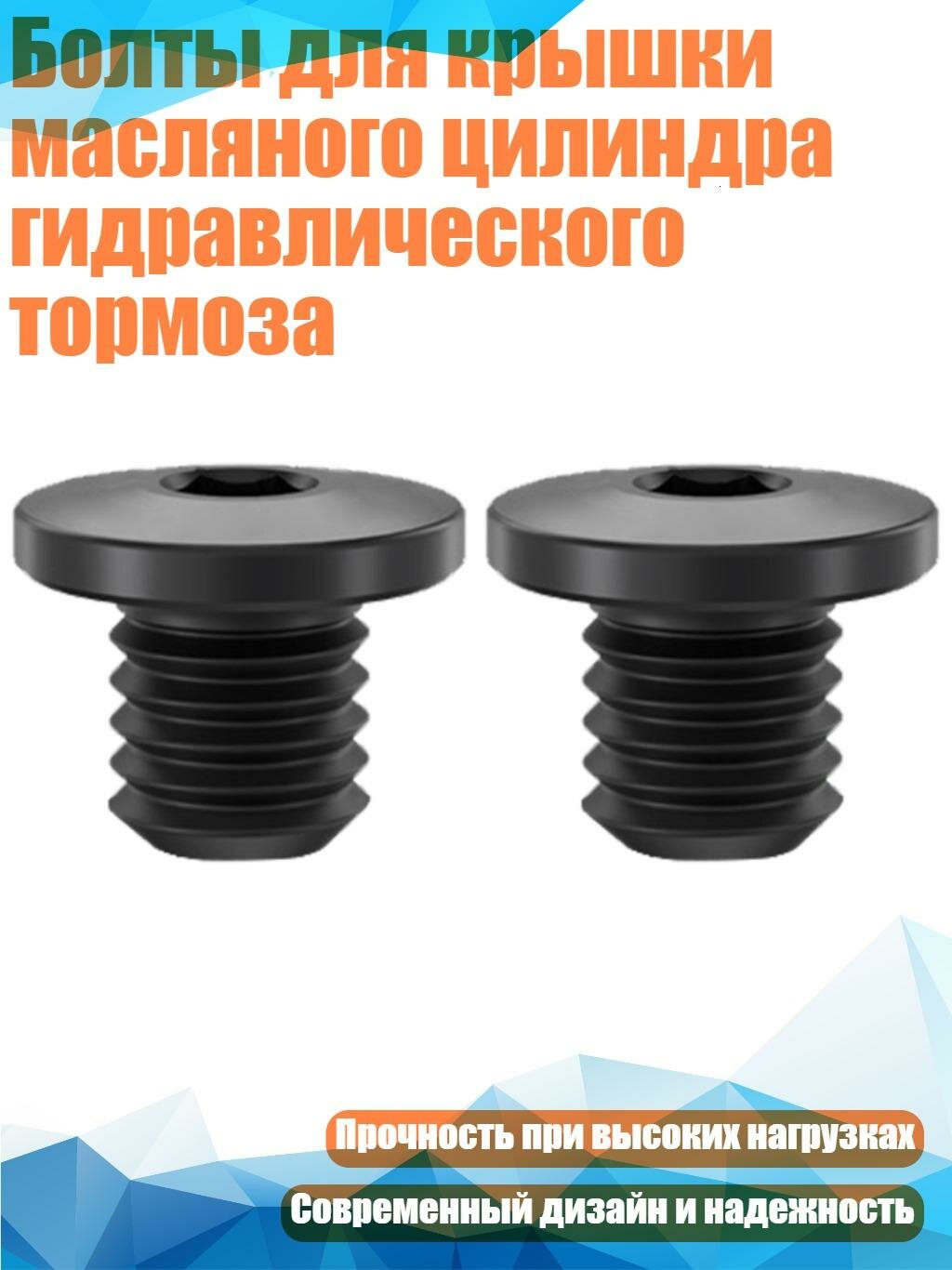 Болты для крышки масляного цилиндра гидравлического тормоза, 2шт Черный