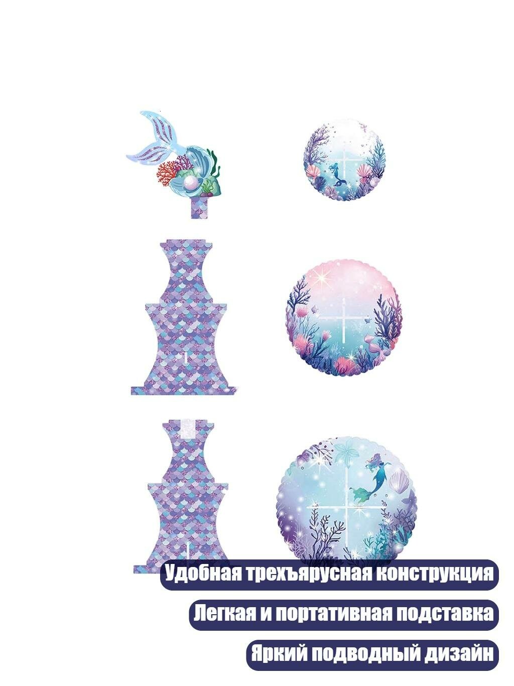 Трехъярусная подставка для кексов, B