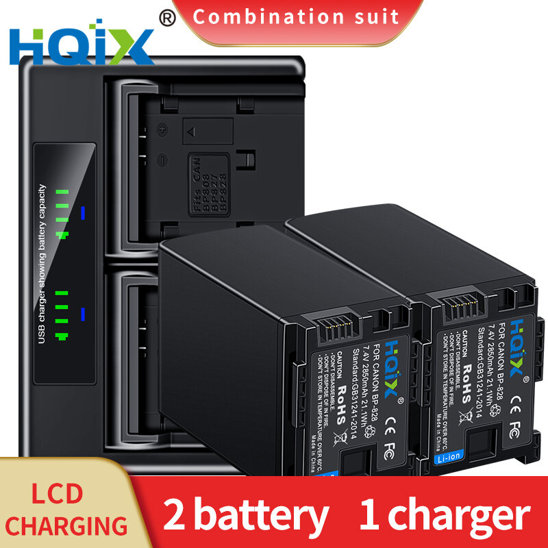 HQIX для Canon LEGRIA HF G26 G30 G40 G60 XA40 XA11 XA15 XA20 XA25 XA30 XA35 XA55 XF400 F405 GX10 камера BP-828 Двойное зарядное устройство Аккумулятор