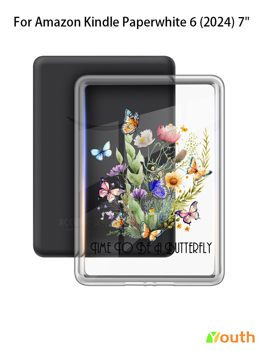 Чехол для Amazon Kindle Paperwhite 12 Gen (7", 2024)/Kindle Colorsoft (7", 2024), SA568B/SA569P/SA59CP, прозрачный, с рисунком