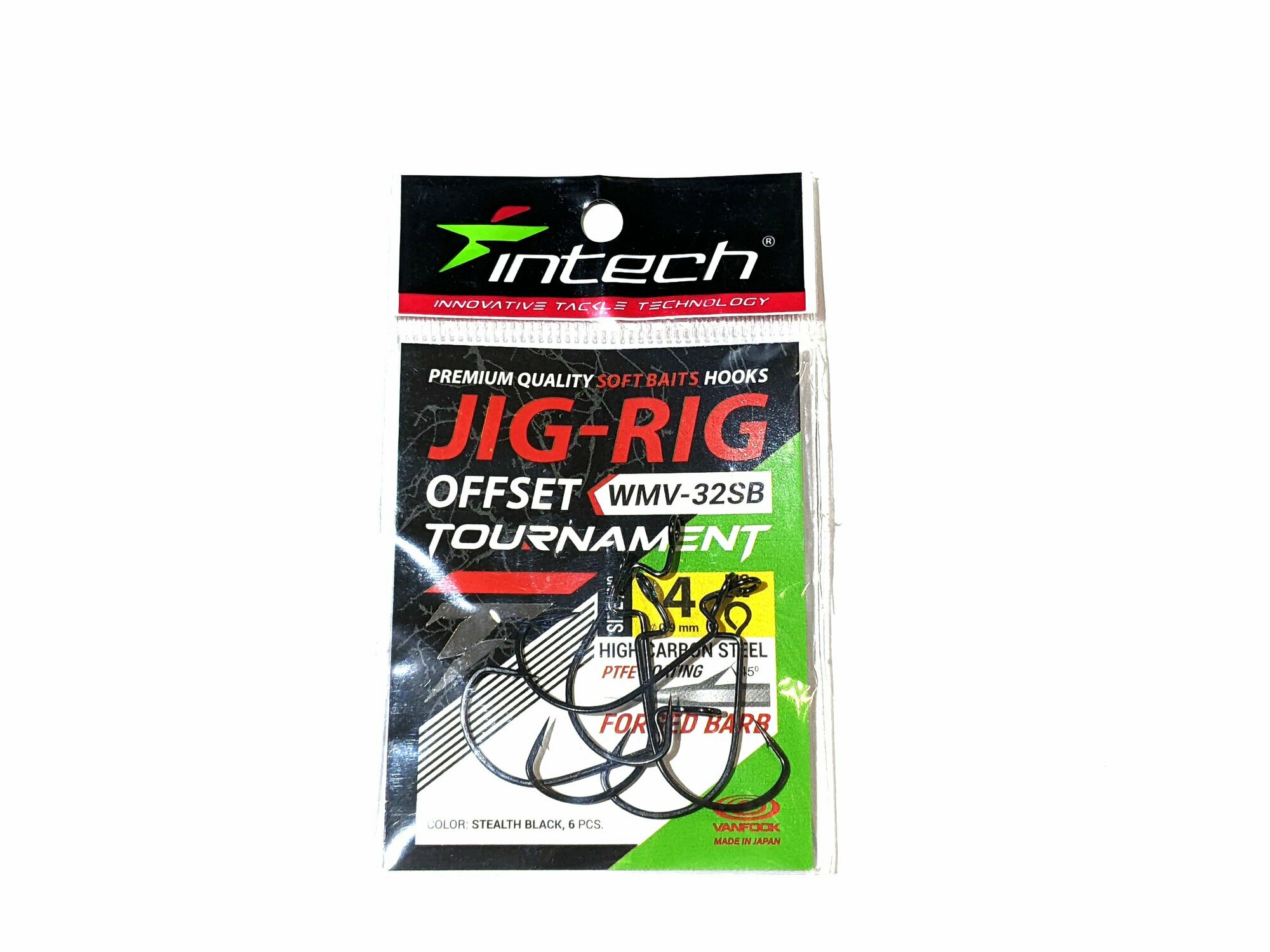 Крючок офсетный INTECH Tournament Jig-Rig Offset WMV-32SB №4