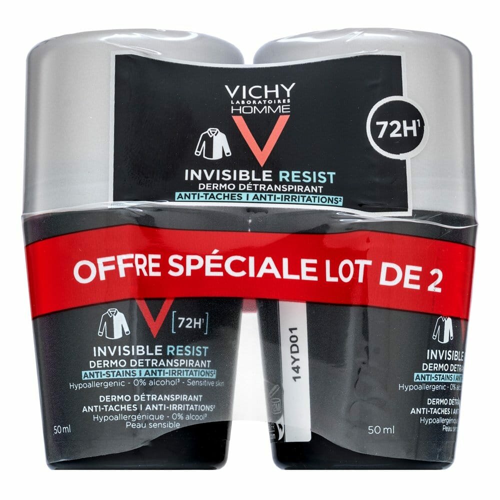 Дезодорант Vichy Homme 72H Invisible Resist Detranspirant 2 x 50 мл