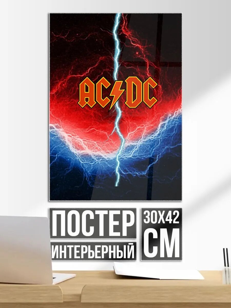 Постер на стену ACDC лого и молнии