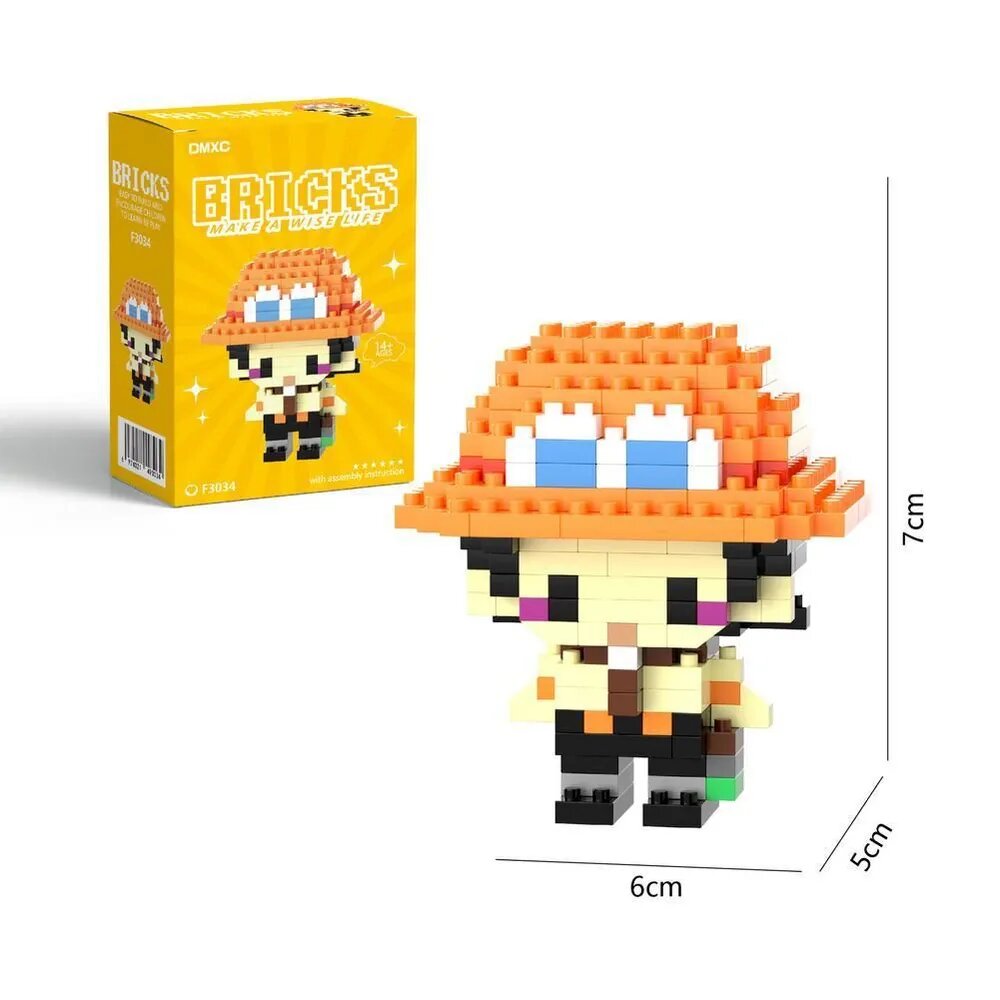 3д конструктор из миниблоков Bricks One Piece Луффи,6х6cm