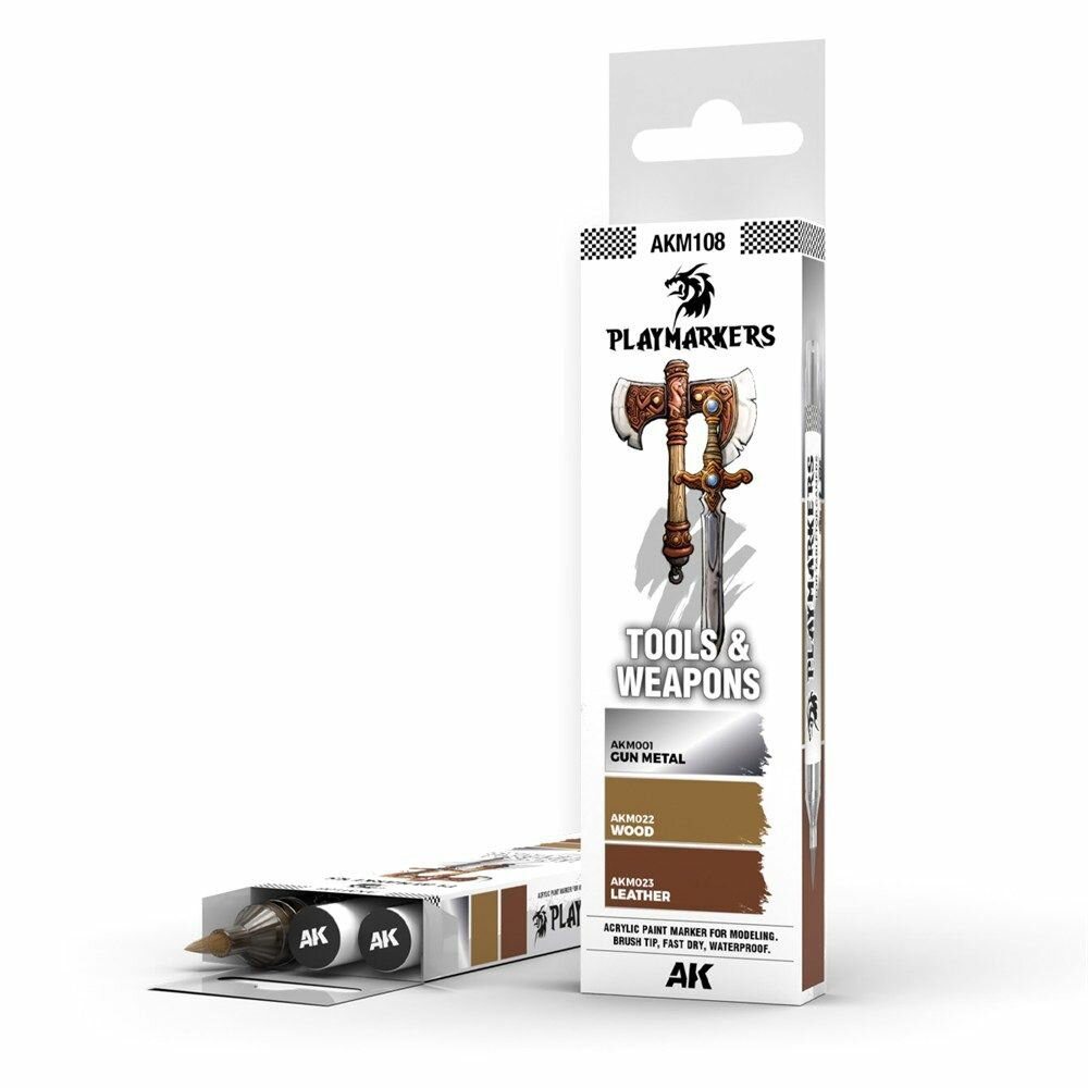 Набор красок PLAYMARKERS SET - TOOLS & WEAPONS (3 штуки.) AKM108