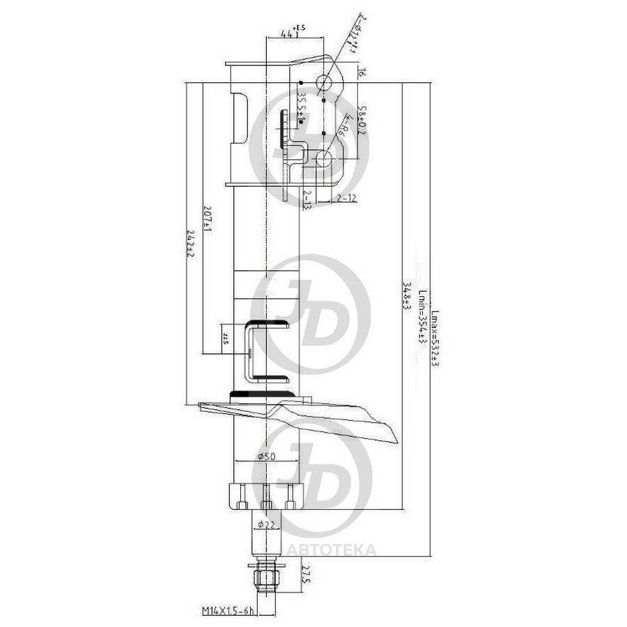 Стойка газомасляная передняя левая /339703/ JUST DRIVE JAS0238 OPEL Astra, Zafira 04-;