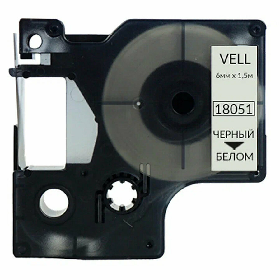 Набор Термоусадочная трубка Vell VL-D-S0718260/18051 (Ø 3.5 мм, 6 мм x 1,5 м, черный на белом) (10 шт)