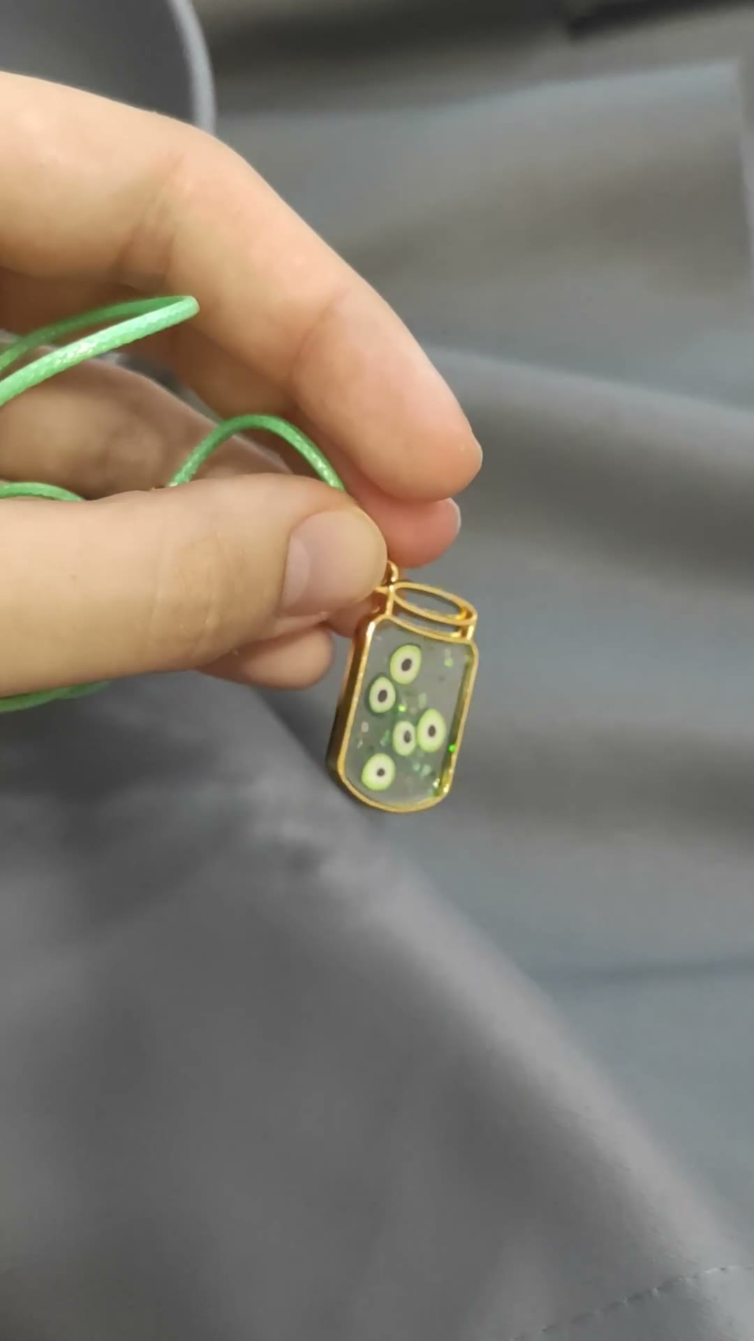 Колье charms_smola, эпоксидная смола, длина 45 см, темно-зеленый — фото 1