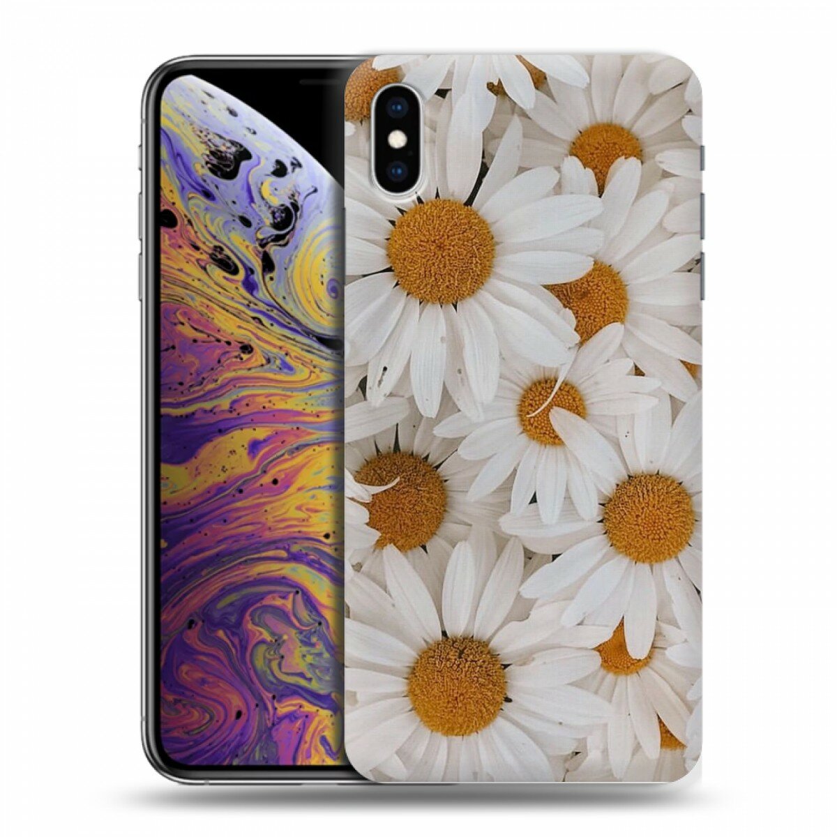 Чехол для Iphone Xs Max с принтом для женщин с Ромашками (Айфон Хс Мах)