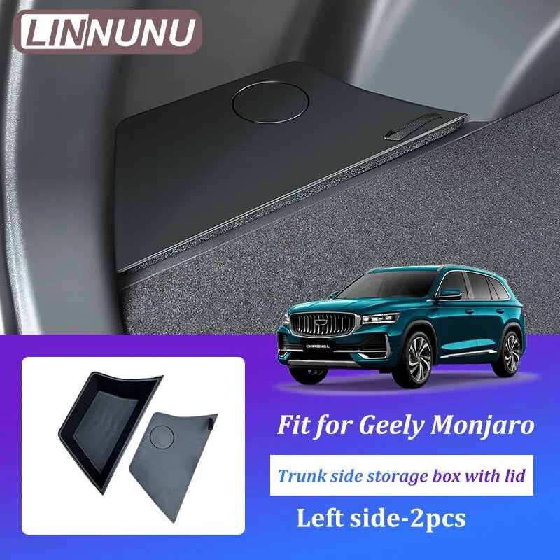 LINNUNU Автомобильные Fit for Geely Monjaro KX11 Ящик для хранения на боковом прорезе багажника