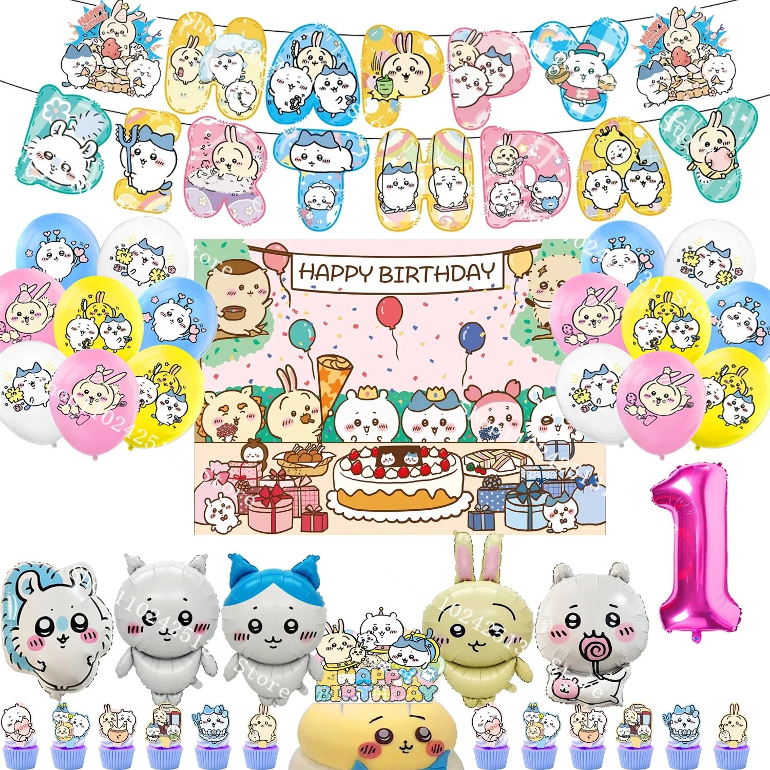 Chiikawa украшения для вечеринки MINISO 1set R1