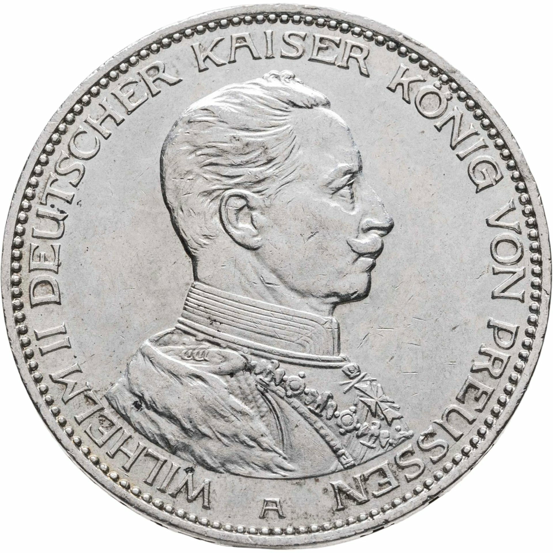 Германская империя, Пруссия 3 марки 1914, Серебро 900, в сохранности AU